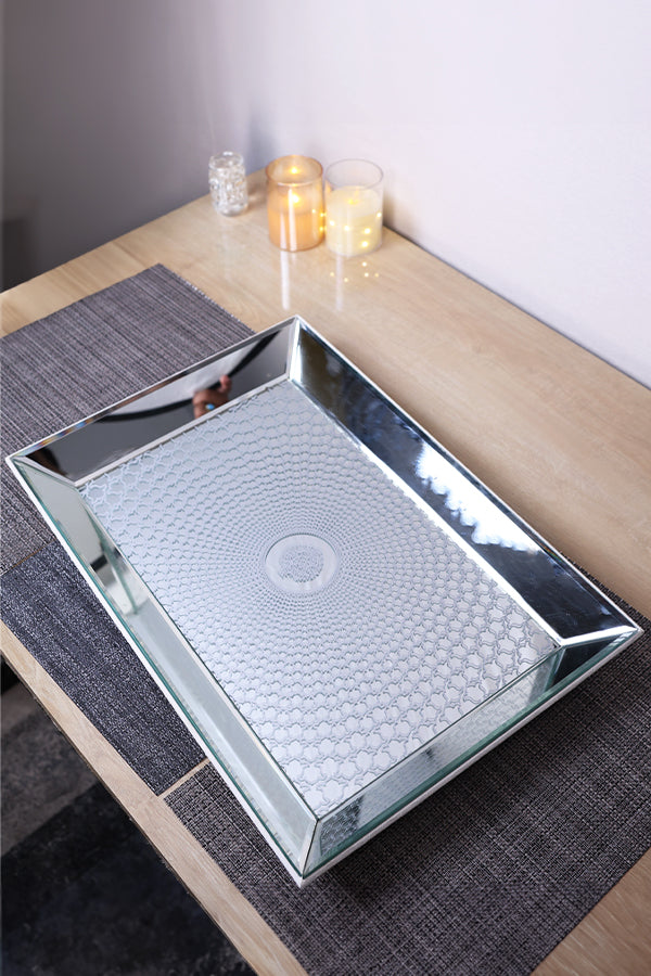 Opal Ivory Radiance Mirrored Tray – stylivingindia