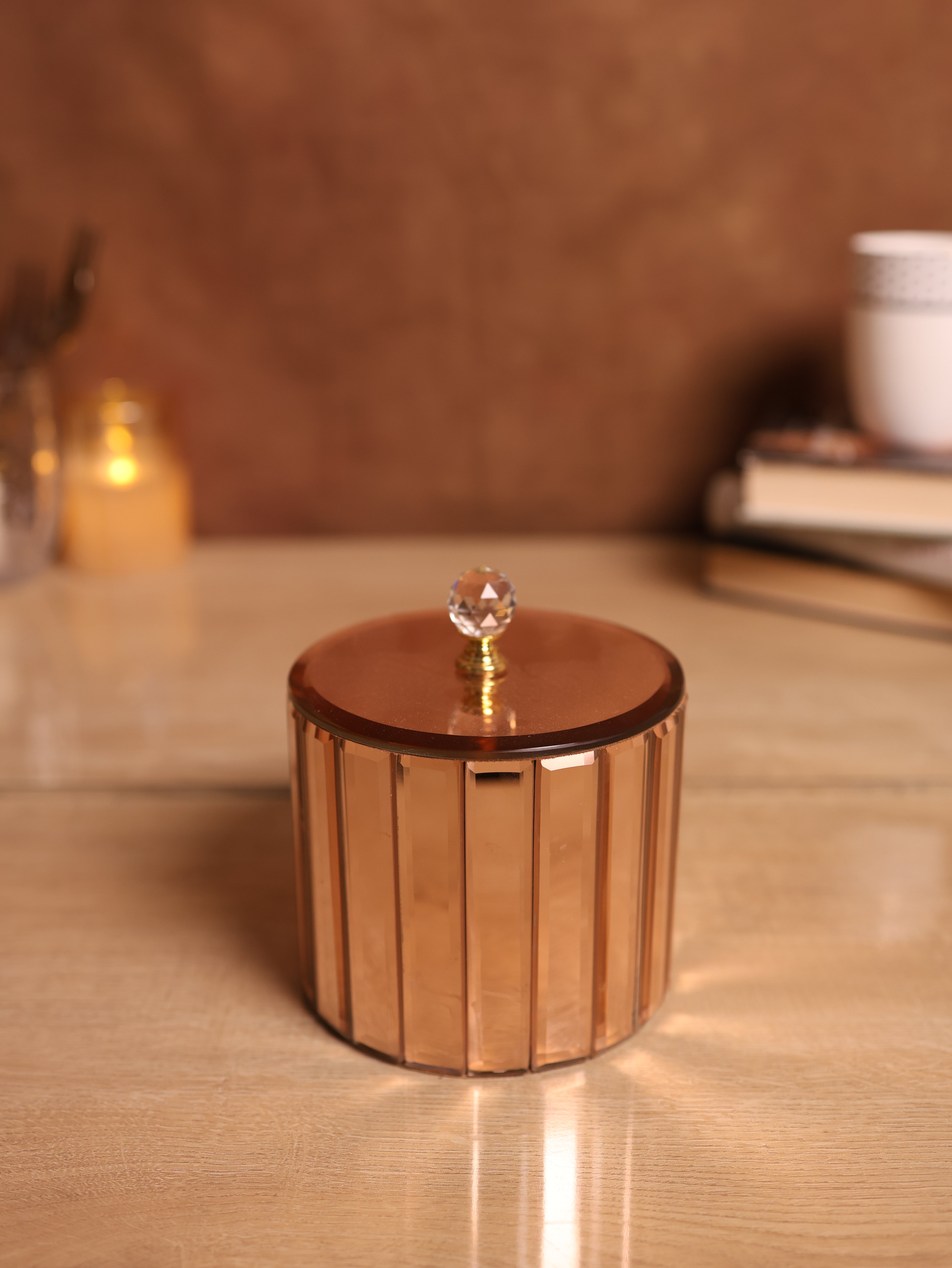 Solaris Crystal Gold Jar (Rose Gold) – stylivingindia