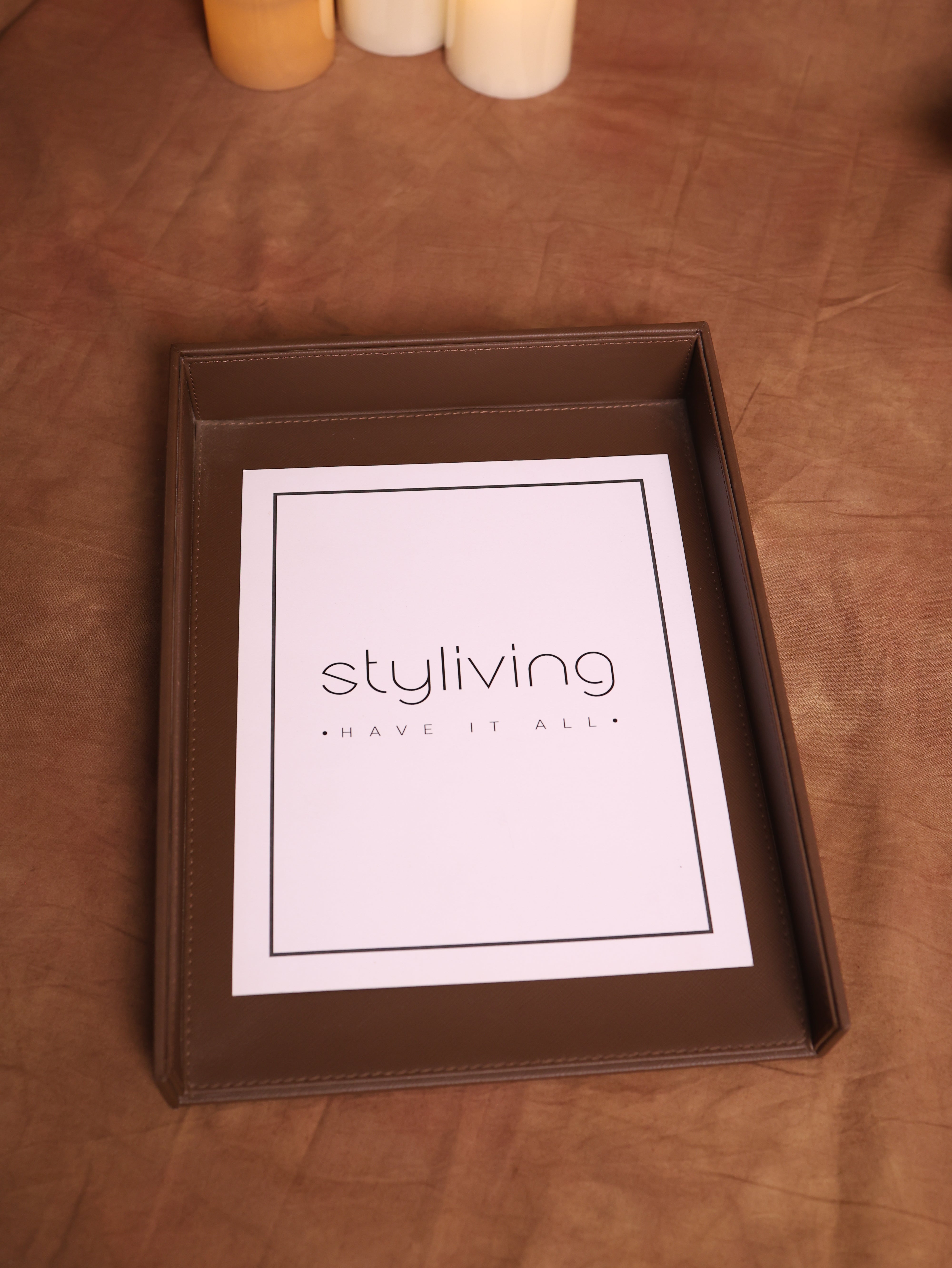 Brown Leather Paper Tray – stylivingindia