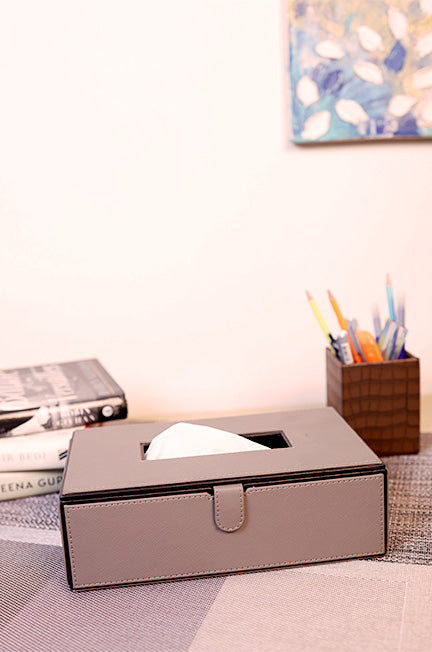 Leather Grey Tissue Box – stylivingindia
