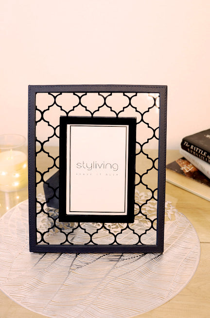 Blue Leather and Glass Photo Frame – stylivingindia