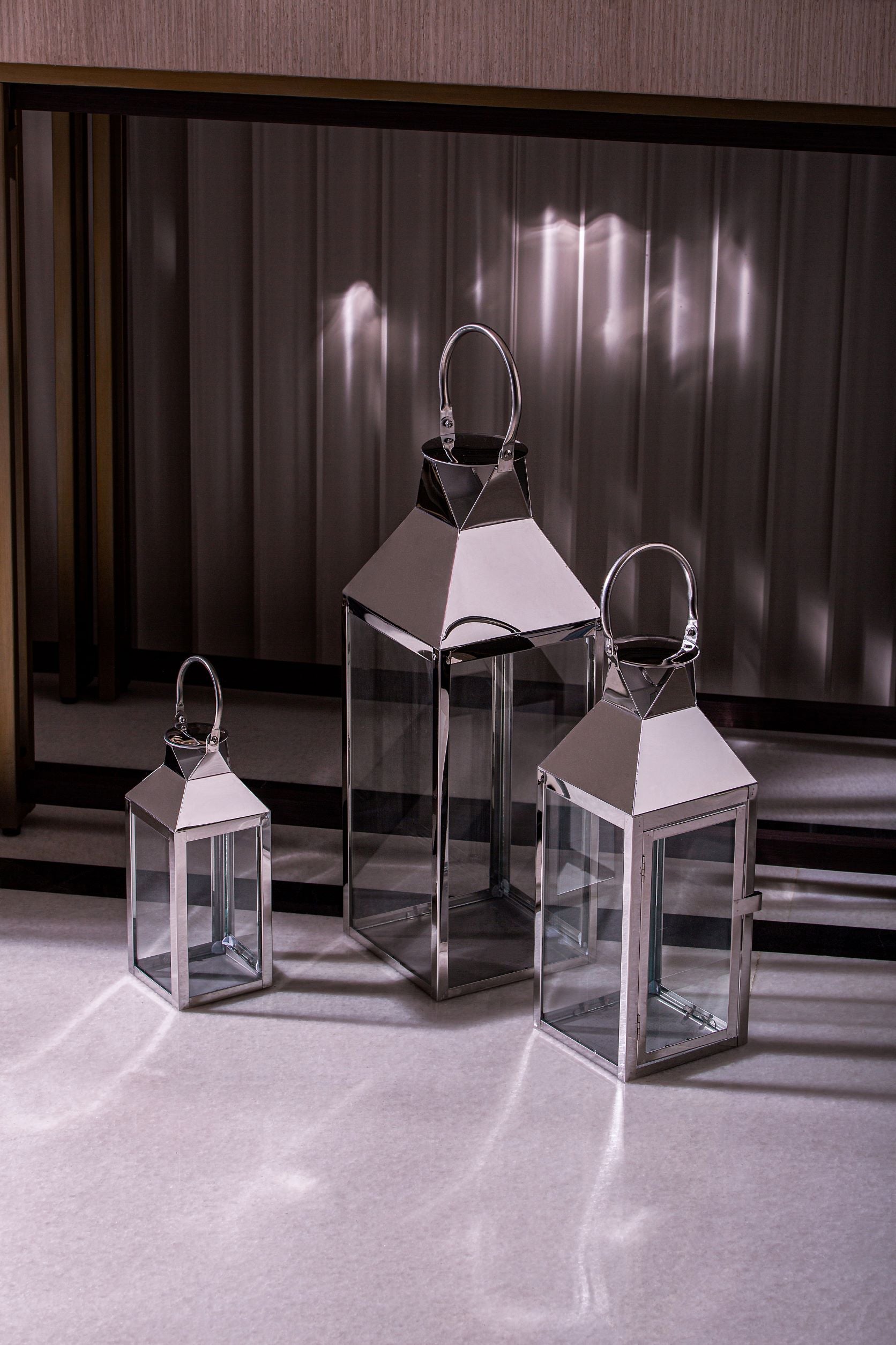 Home Lanterns (Silver) (Set of 3) – stylivingindia